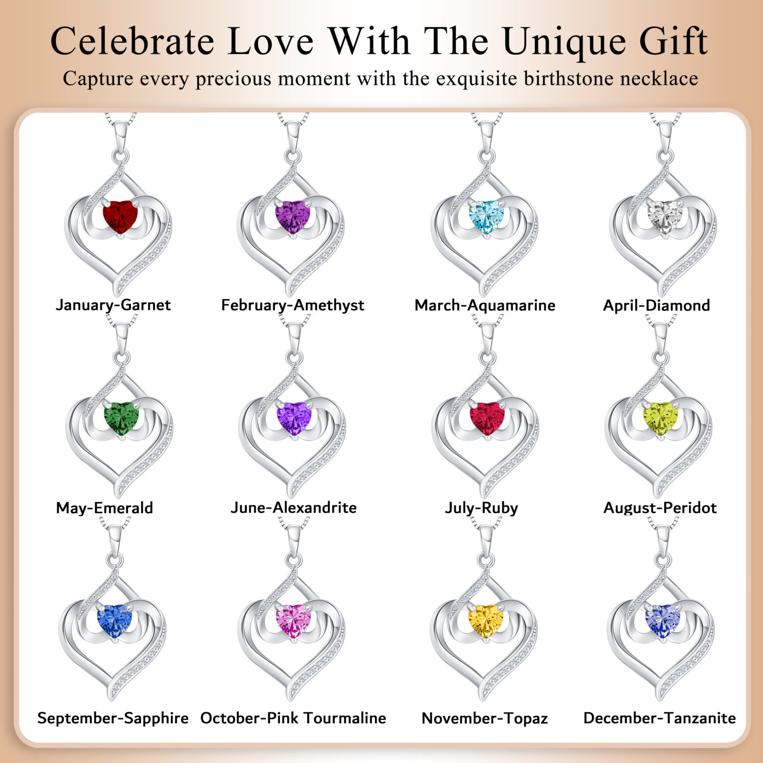 Affirmation Birthstone Necklace - Empowerment and Elegance